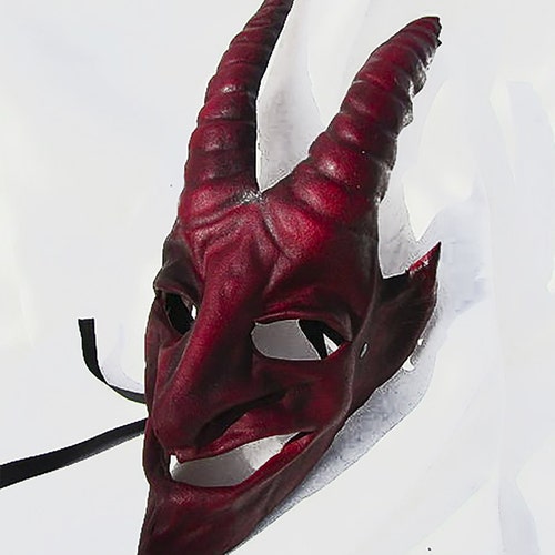 Demon Mask Devil Leather Horn Costume Cospaly Larp Renaissance - Etsy