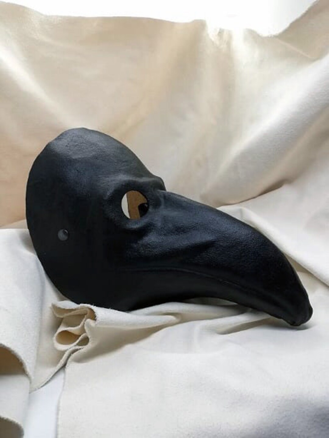 Plague Doctor Mask Black Dark Leather Costume Cosplay Larp Renaissance ...