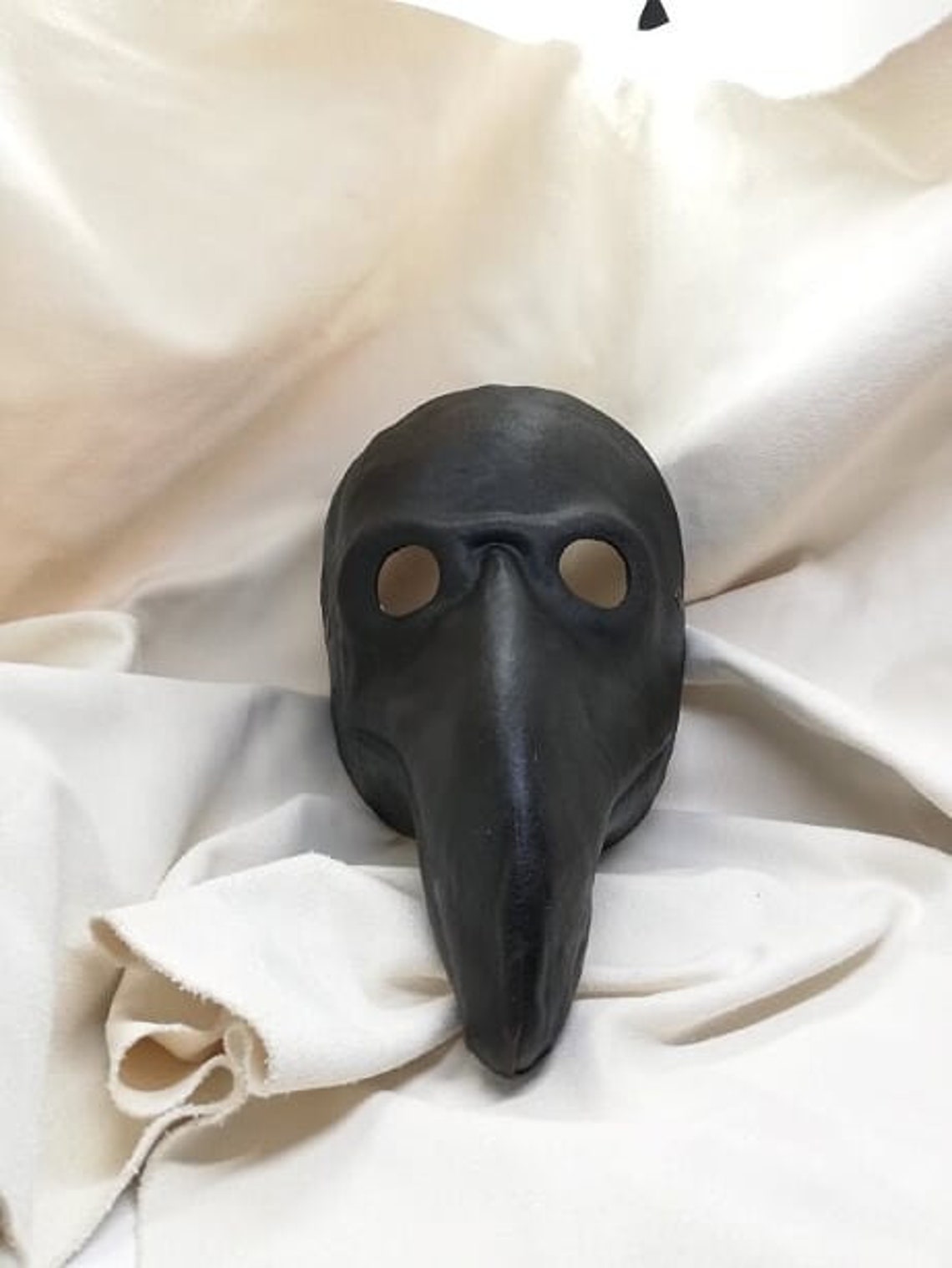 Plague Doctor Mask Black Dark Leather Costume Cosplay Larp Renaissance ...