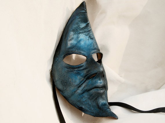 Moon mask blue leather costume cosplay larp renaissance wicca | Etsy