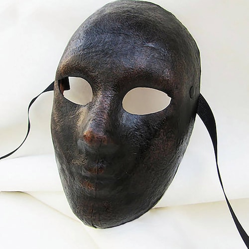 Skull Mask Black Leather Costume Cosplay Larp Renaissance - Etsy