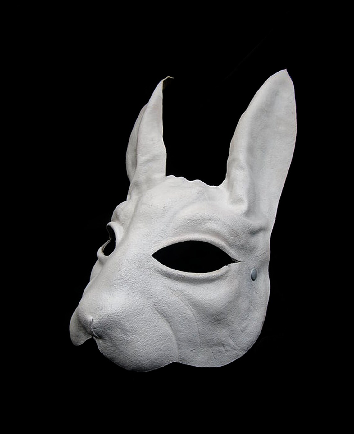 White Rabbit Bunny Mask Leather Ears Costume Cospaly Larp Renaissance ...