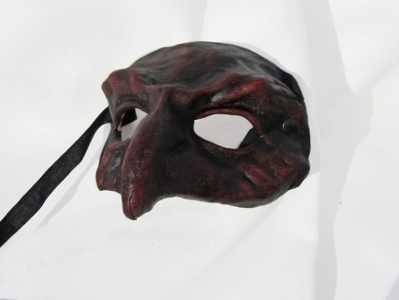 Hawk Falcon Mask Dark Leather Costume Larp Renaissance Burning Man ...