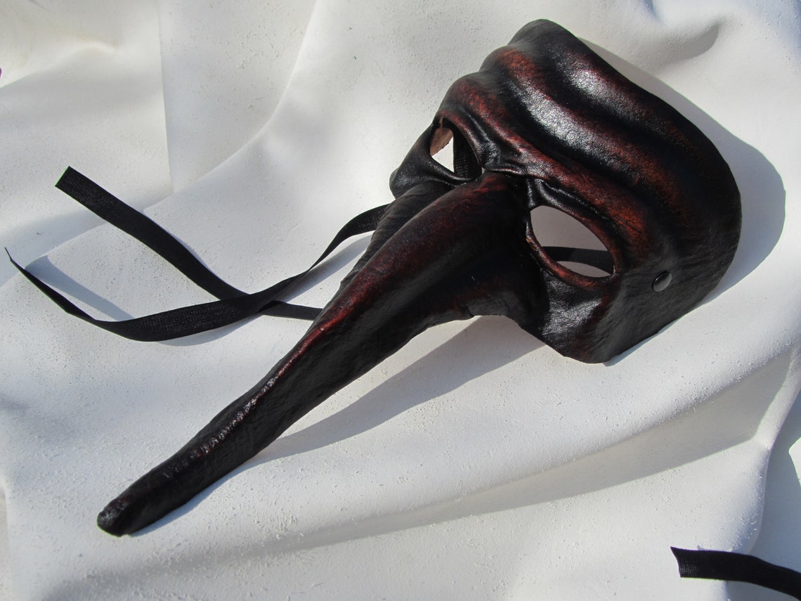 Capitano Scaramouche Mask Black Dark Leather Costume Larp | Etsy