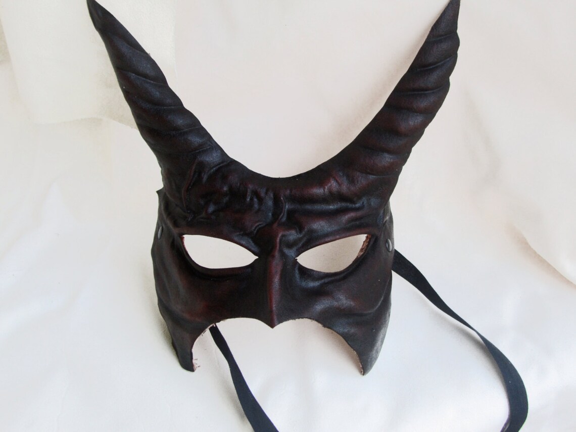 Masque de démon costume de corne en cuir diable cospaly GN - Etsy France