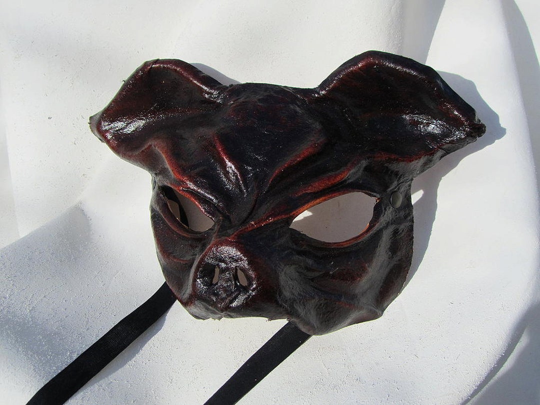Pork Mask Dark Brown Leather Pig Piglet Costume Larp Medieval ...