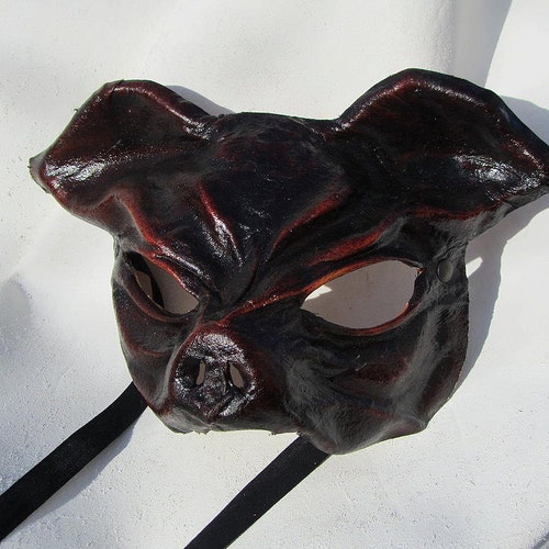 Skull Mask Black Leather Costume Cosplay Larp Renaissance | Etsy