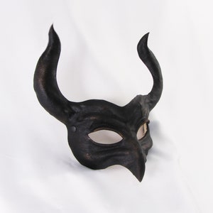 Demon Mask Devil Leather Horn Costume Cospaly Larp Renaissance Wicca ...