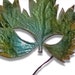 Leaf Mask in Leather Spring Green Flora Shimmering Masquerade Carnival ...