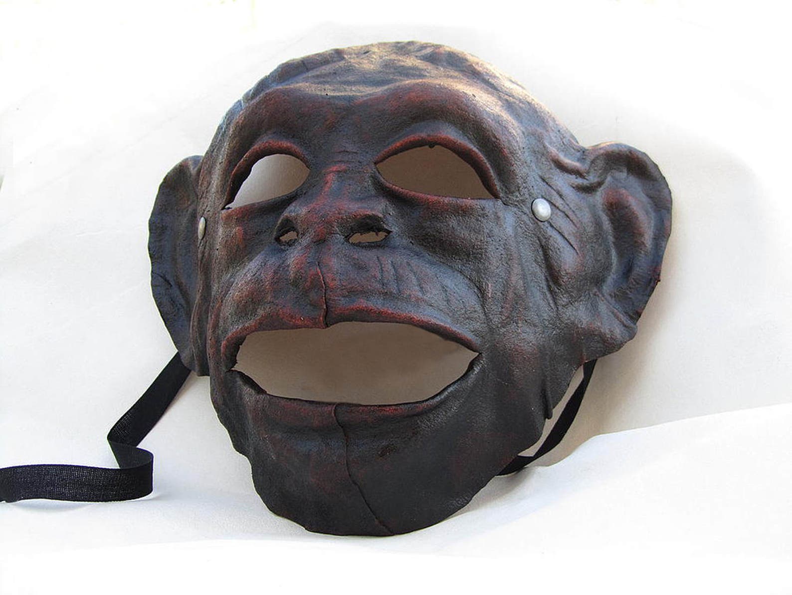 Monkey Ape Mask Brown Leather Dark Gothic Costume Larp Renaissance ...