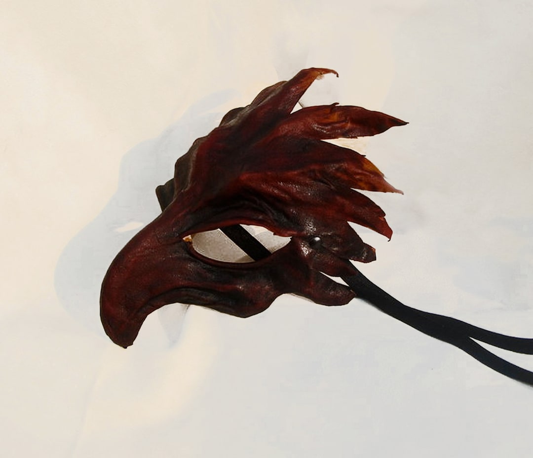 Eagle Mask Dark Leather Costume Larp Renaissance Burning Man Medieval ...