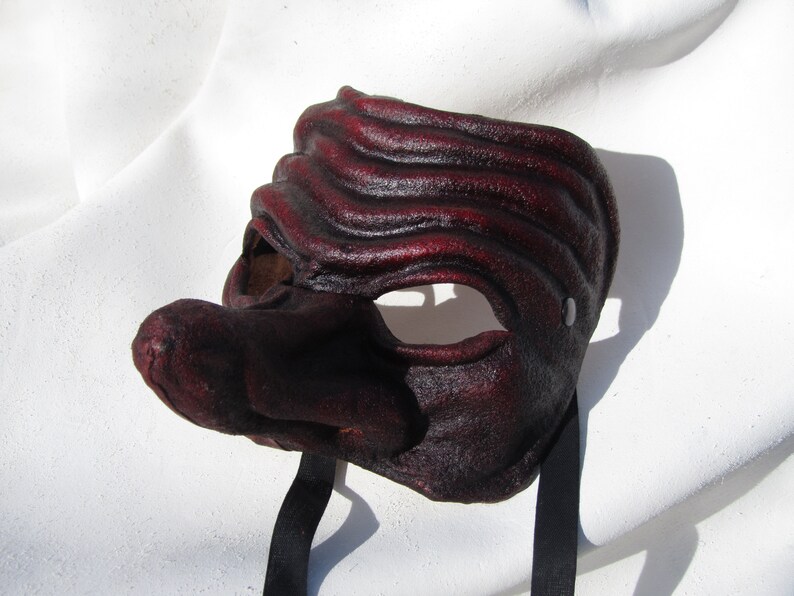 Capitano Mask Brown Dark Leather Costume Larp Renaissance - Etsy