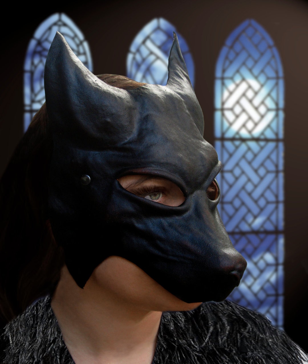 Wolf Mask Leather Costume Cosplay Larp Renaissance Wicca Pagan Magic ...