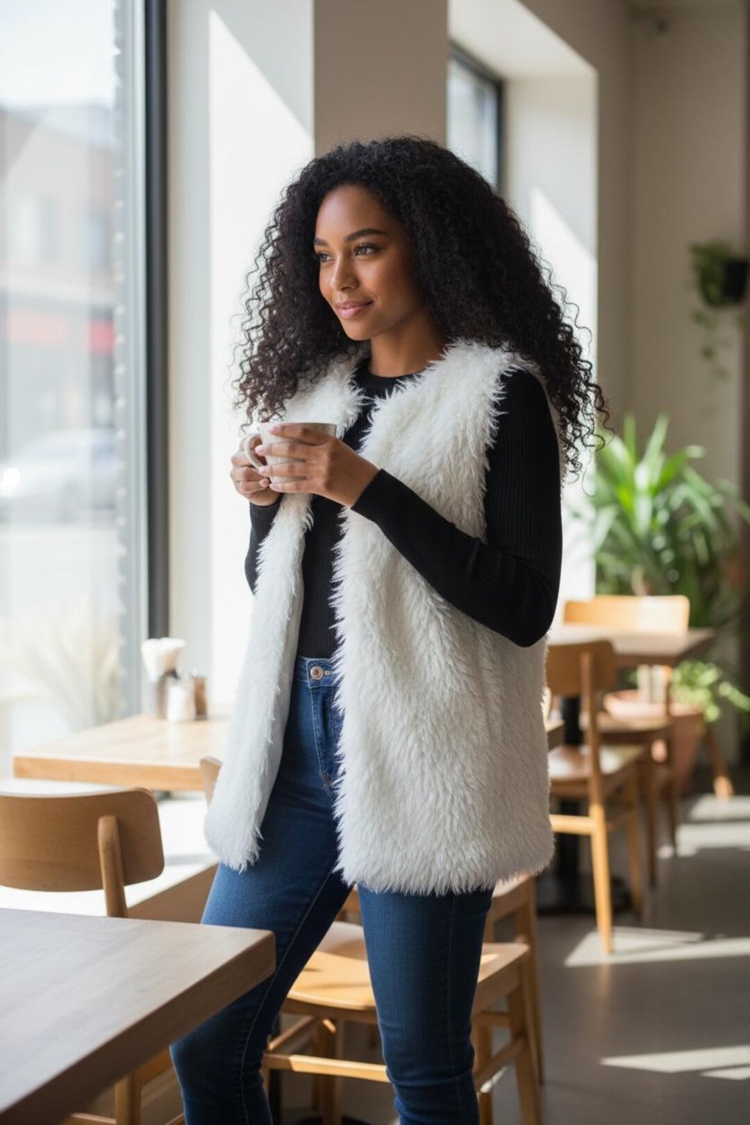 Jason Maxwell Faux Fur Vest White Med - Etsy