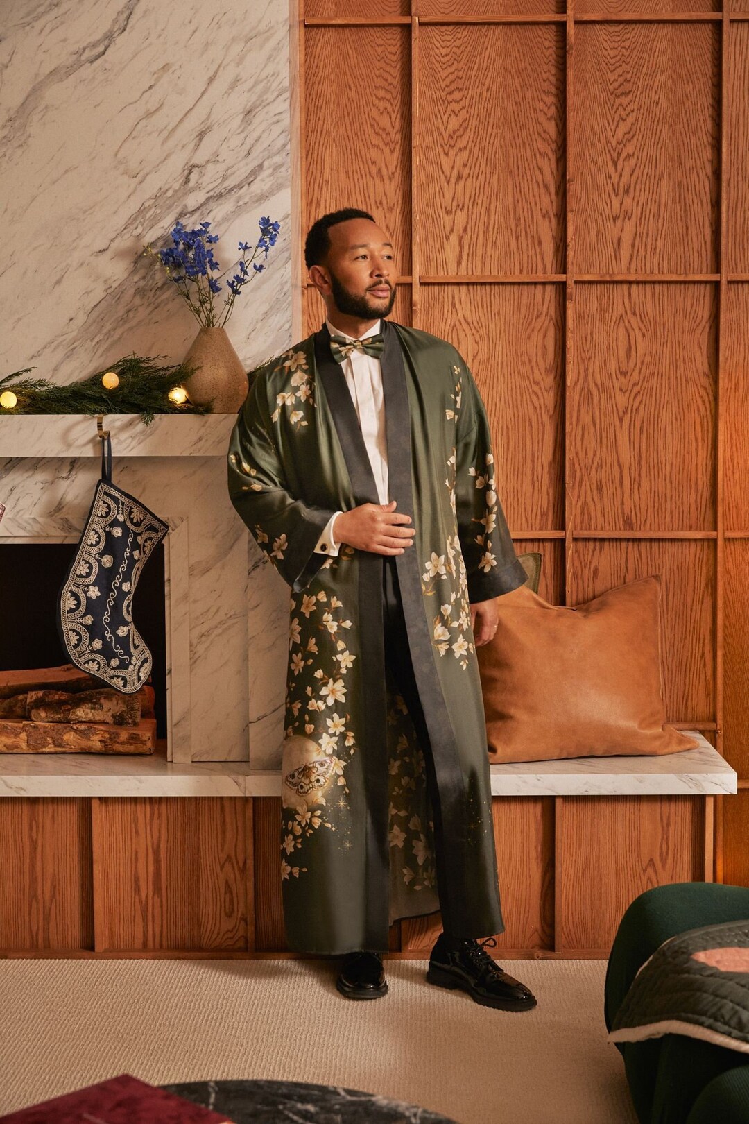 John Legend Creator Collab, Unisex Silk Robe in Forest Green - Etsy UK