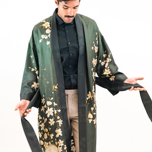 John Legend Creator Collab, Unisex Silk Robe in Forest Green - Etsy UK