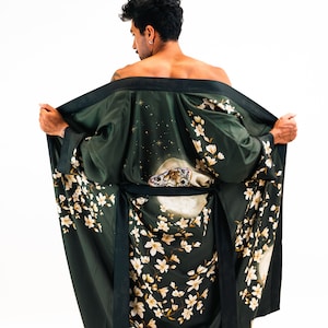 John Legend Creator Collab, Unisex Silk Robe in Forest Green - Etsy UK