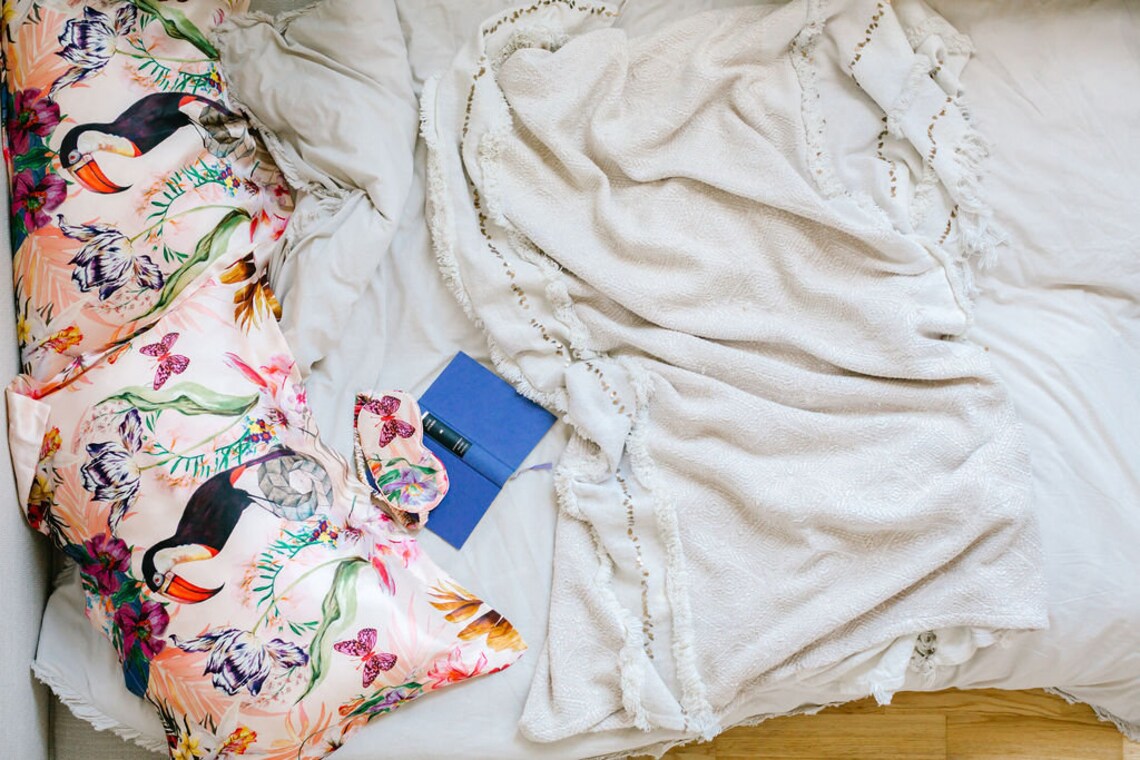 Botanical Silk Pillowcase in Hand Painted 'eden' Print, Oxford ...