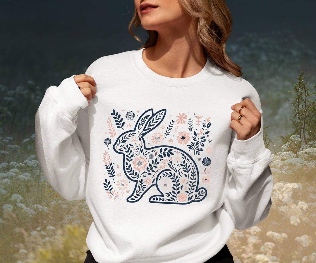 Cottagecore Easter, Cottagecore Bunny, Easter Day Sweatshirt, Pastel ...