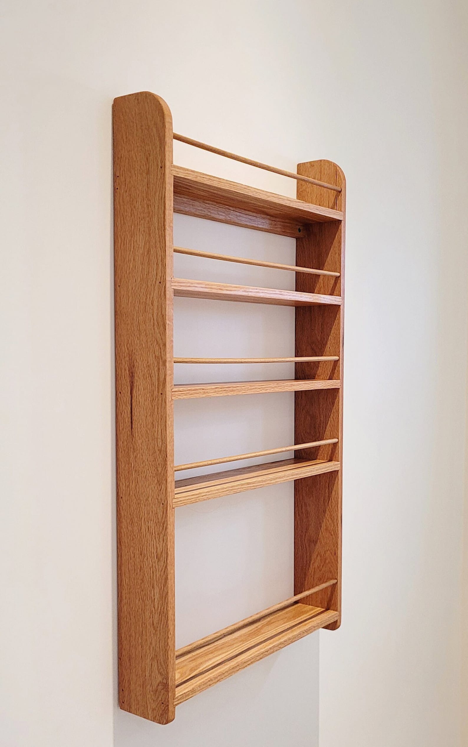 Solid Oak Larder Rack 5 Shelf Butler Pantry for Spice Jars & Bottles ...
