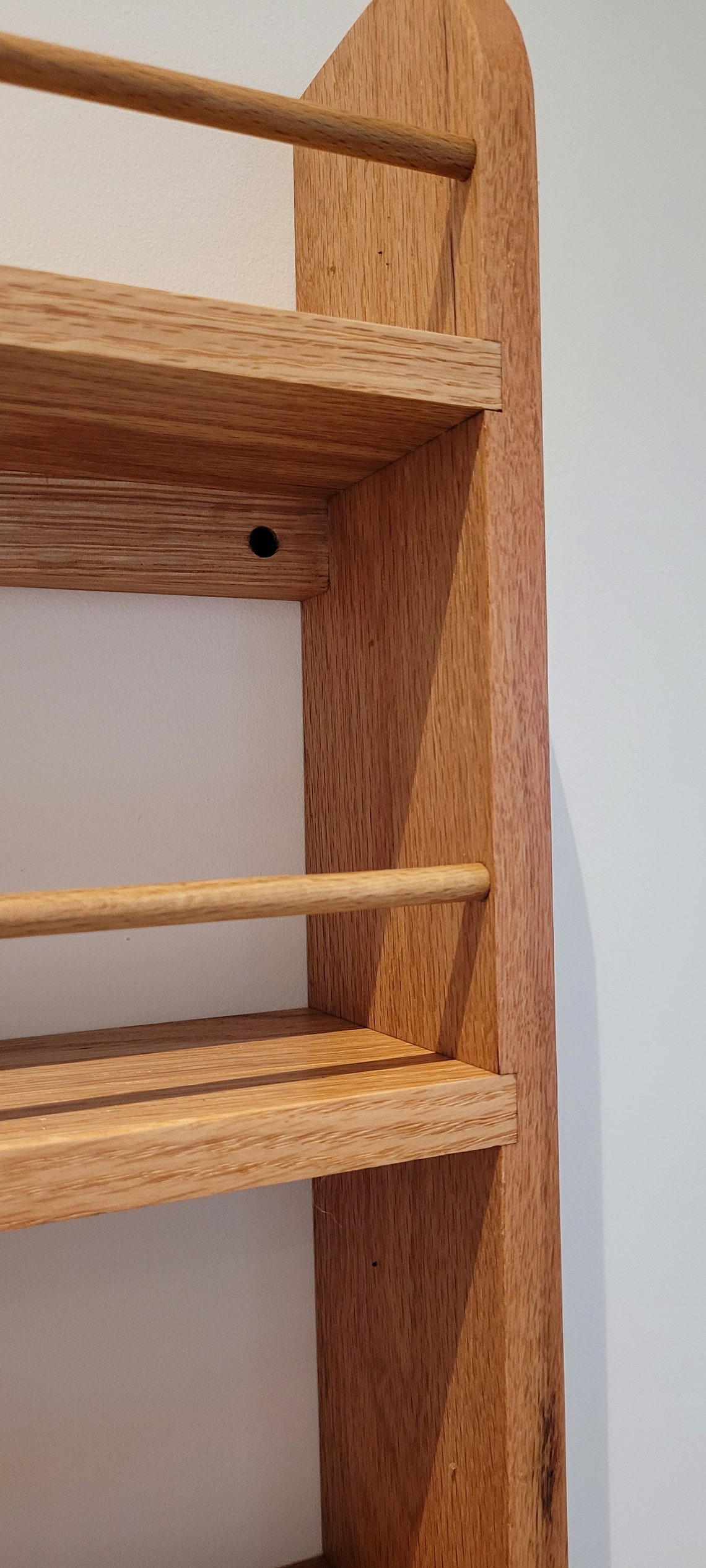 Solid Oak Larder Rack 5 Shelf Butler Pantry for Spice Jars & Bottles ...