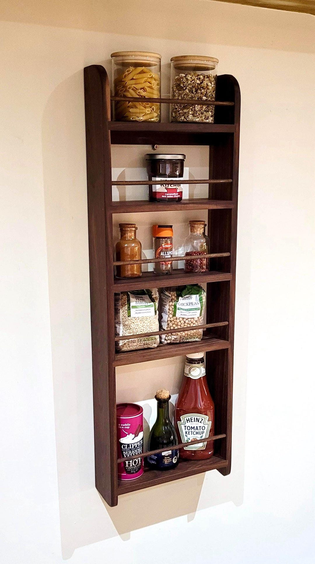 Solid Walnut Larder Rack 5 Shelf Kitchen Butler Pantry Storage ...