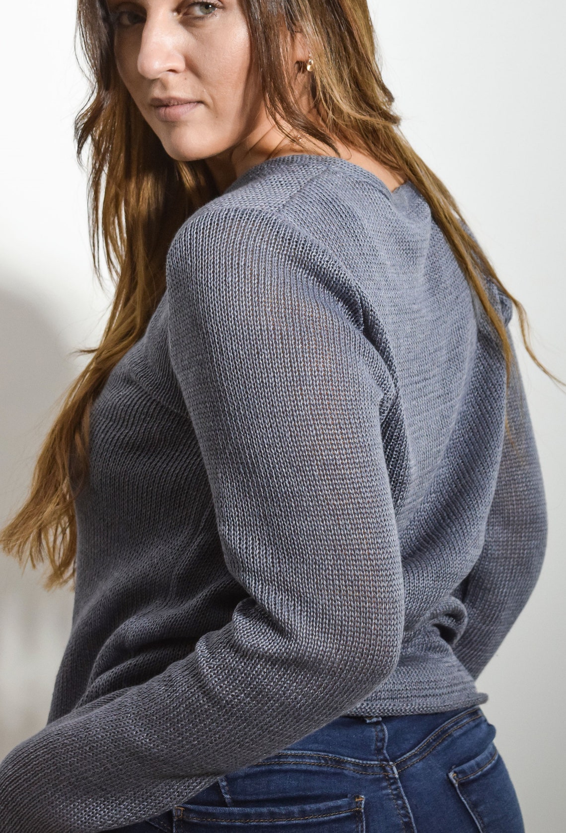 Linen Sweater for Women, Linen Pullover Sweater, Women's Sweater, Linen ...