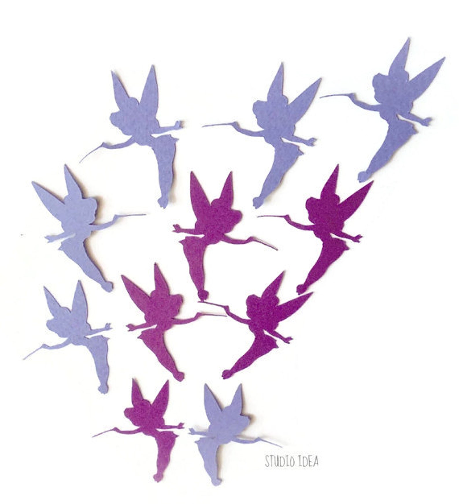 Mixed Purple Tinkerbell Confetti Cut outs Die cut Set of | Etsy
