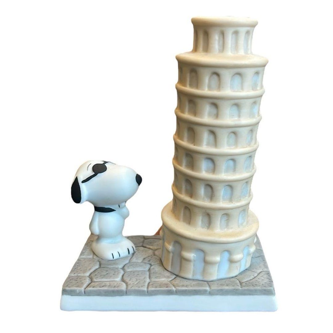 Snoopy Italy Leaning Tower of Pisa Ceramic Figurine Peanuts 3.5H - Etsy
