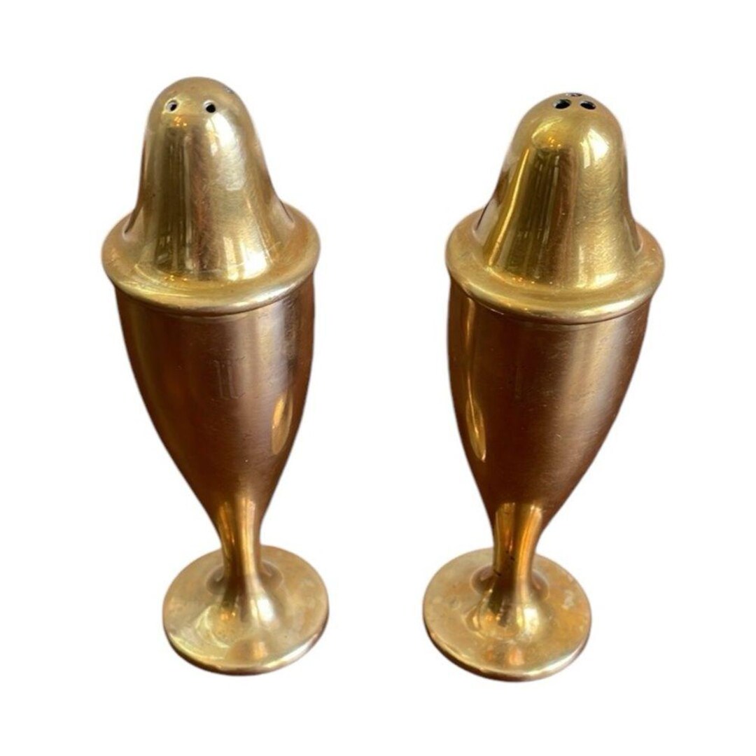 Vintage Dirilyte Dirigold Bronze Salt & Pepper Shakers Set Mid Century ...
