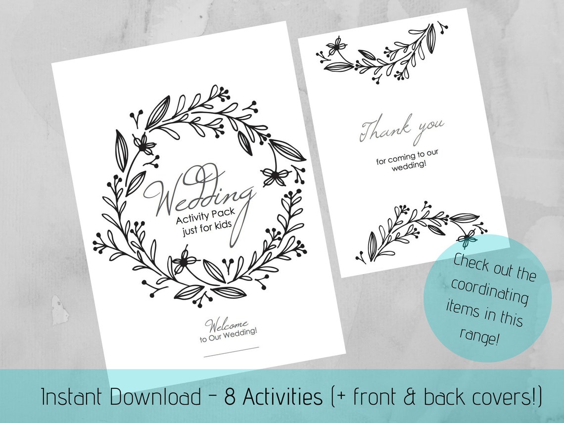 Kids Wedding Activity book printable reception busy fun favor | Etsy