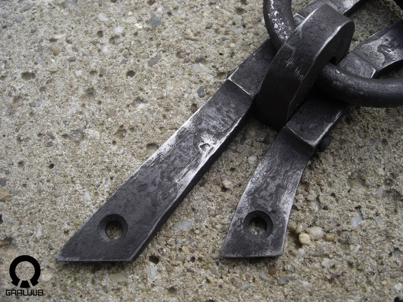 Wrought iron barn door handle Hand forged rustic door hardware | Etsy