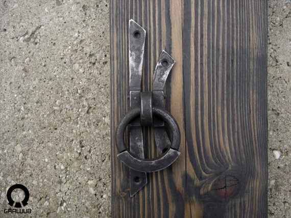 Wrought iron barn door handle Hand forged rustic door hardware | Etsy