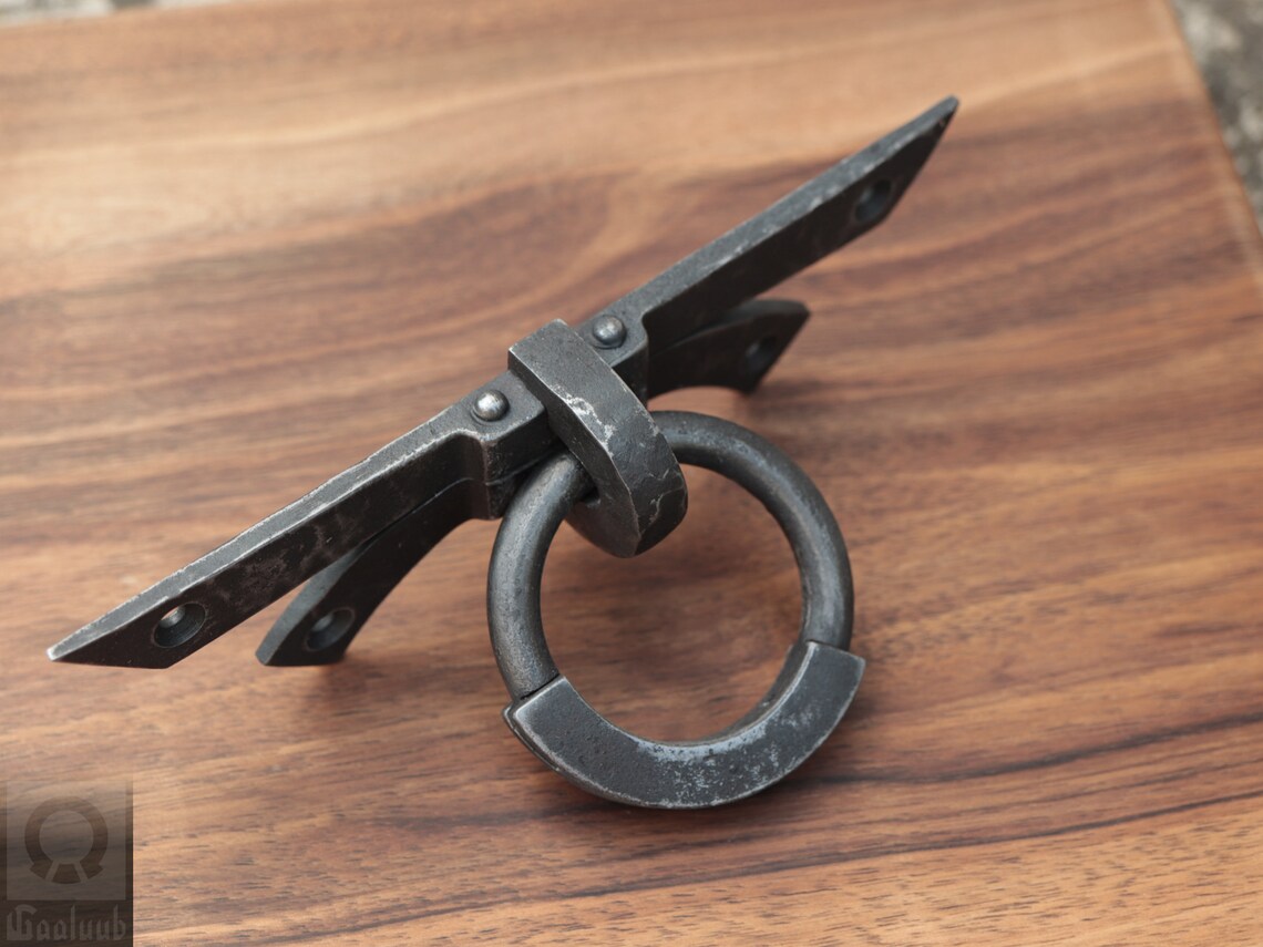 Wrought Iron Ring Pull Iron Drawer Pulls Distressed - Etsy