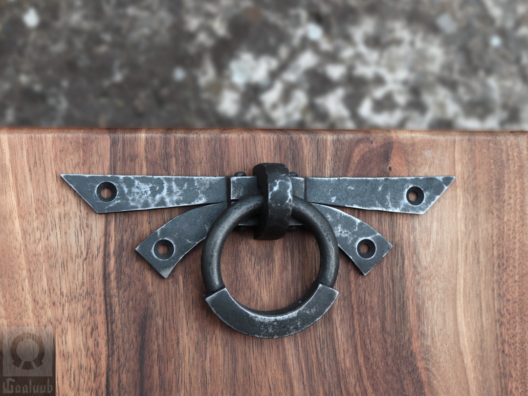 Wrought Iron Ring Pull, Iron Drawer Pulls, Distressed Furniture, Hand ...