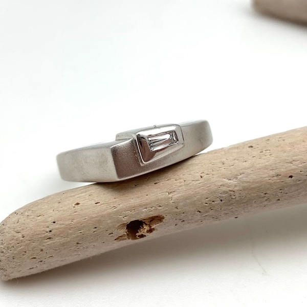 Modern Silver Ring - Etsy
