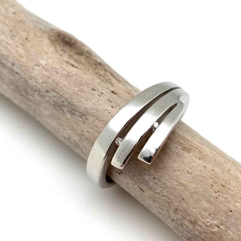 Modern Silver Ring - Etsy