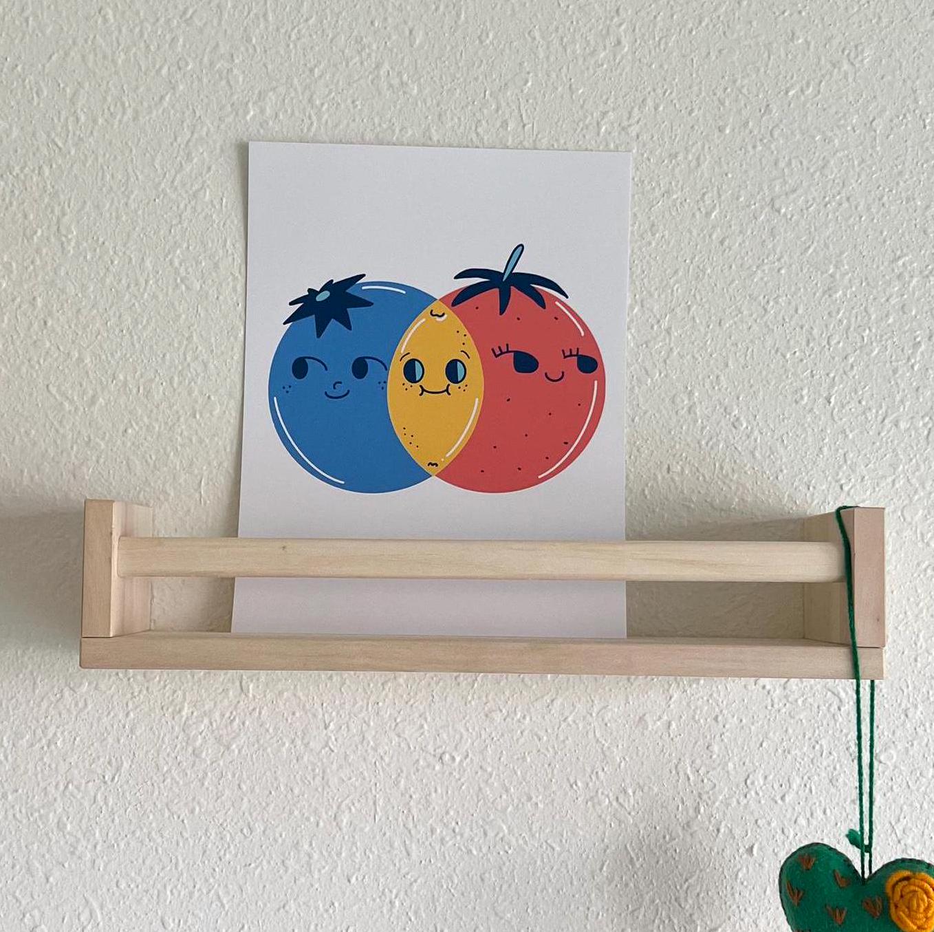 Cute Primary Colors Food Fruits 8x8 Educational Baby Infant Tot Toddler ...