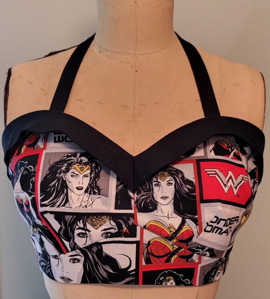 Superhero Pinup Bra Top, Superhero Pinup Halter Top, Retro 1950s Bra ...