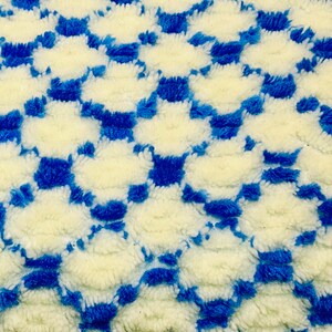Vintage Blue and White Chenille Bedspread 88 X 105 Chenille Diamond ...