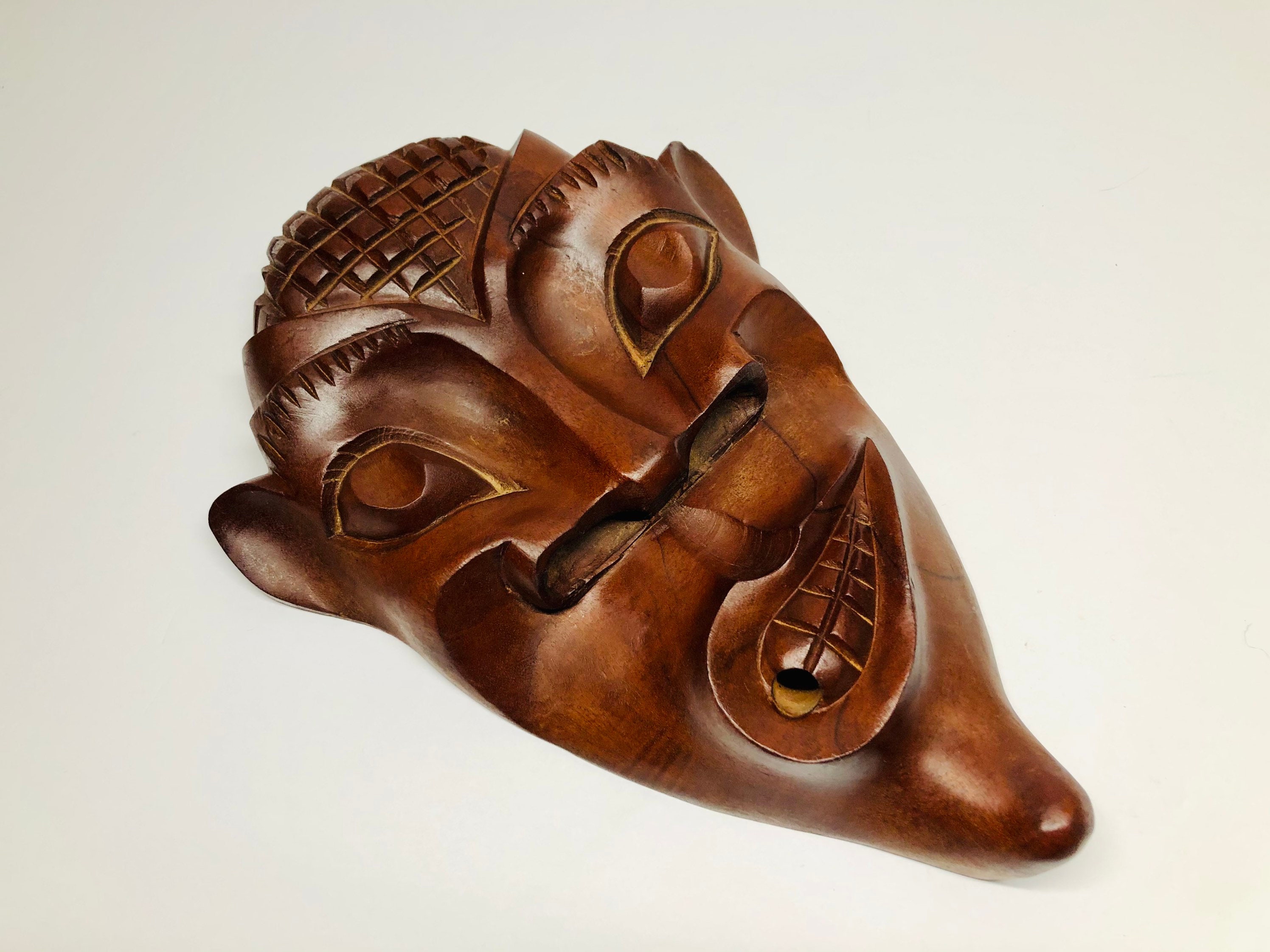 Vintage Carved Wood Satan Devil Wall Hanging Demon Tribal | Etsy