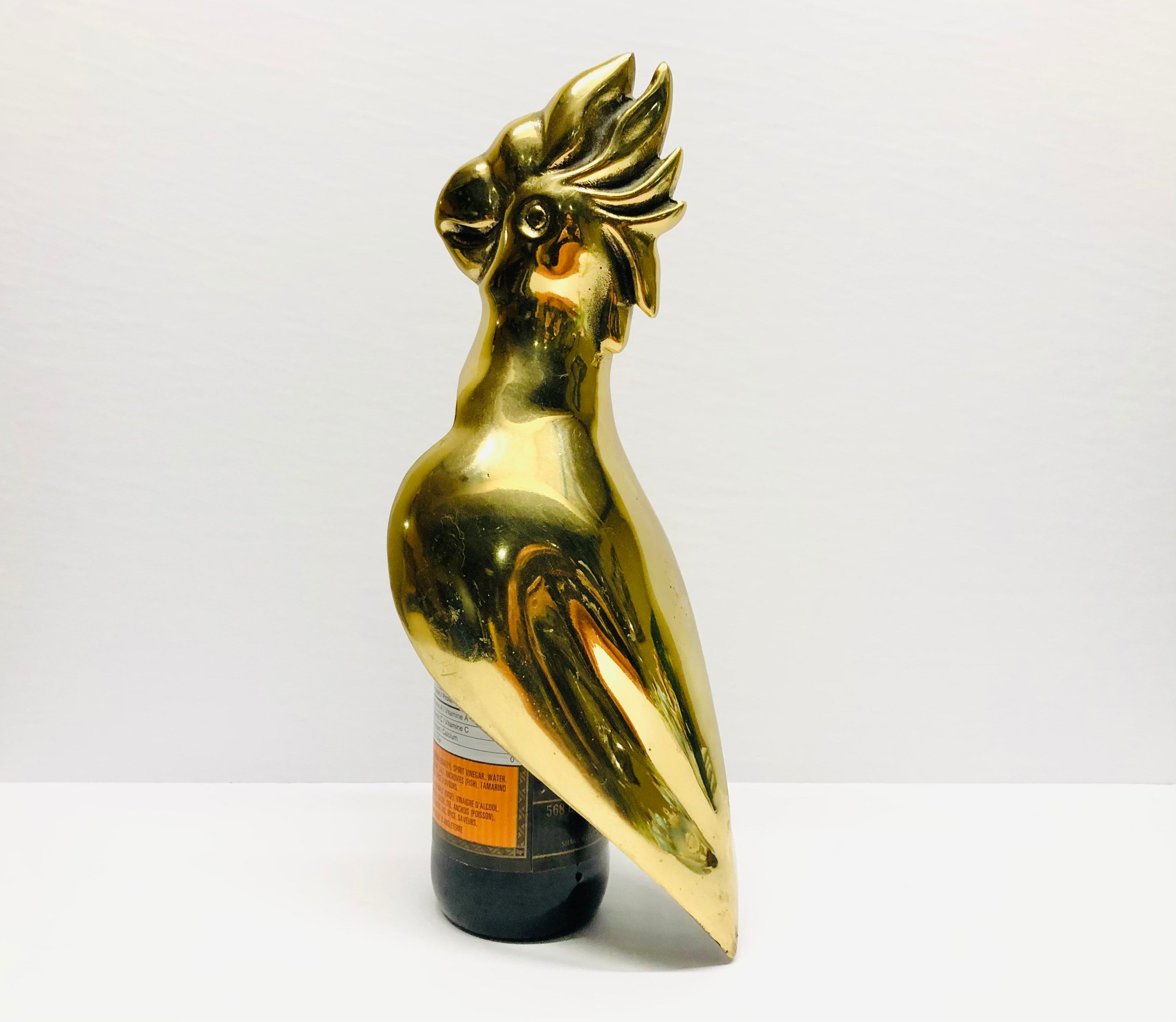 RARE Vintage Brass Parrot Wine Bottle Cover Liquor Bottle | Etsy