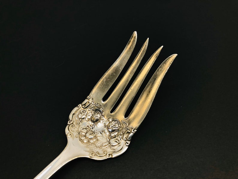 Antique Silver Plate Cold Meat Fork Rose 1903 by R.C. Co. - Etsy