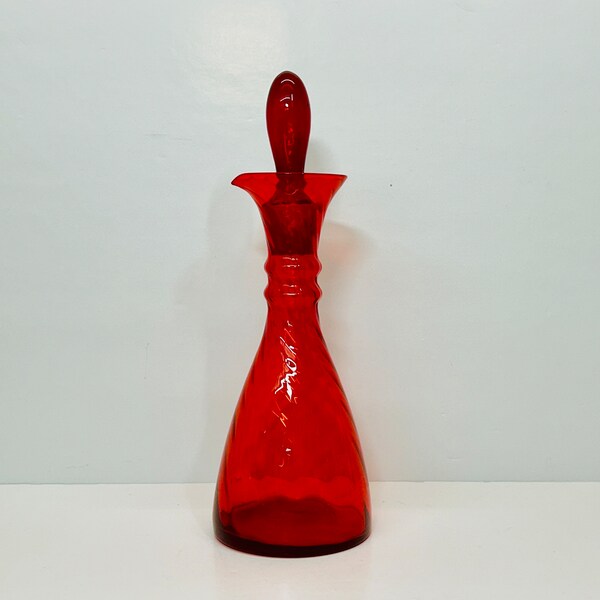 Red Glass Decanter - Etsy