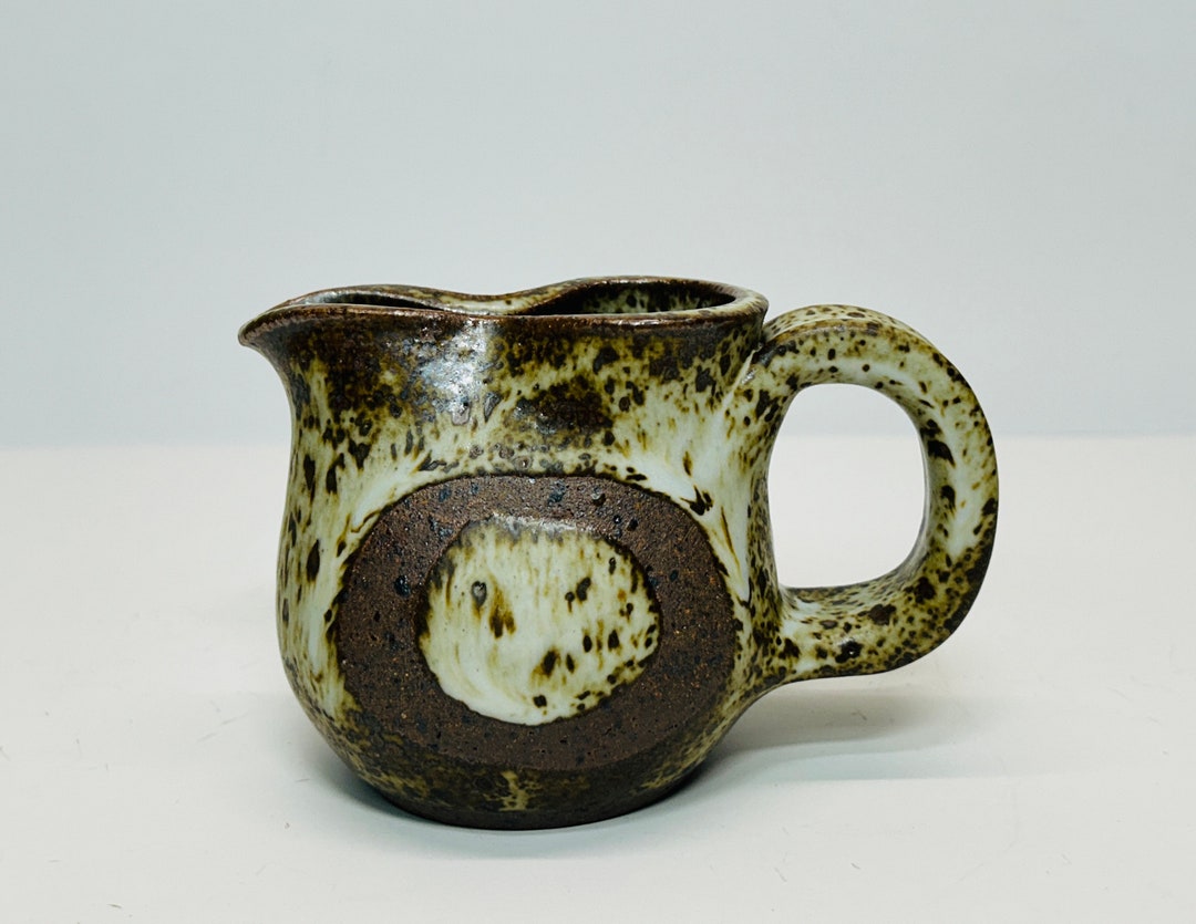 Vintage Kim Bruce Brutalist Stoneware Pottery Creamer 1970's Wax Resist ...