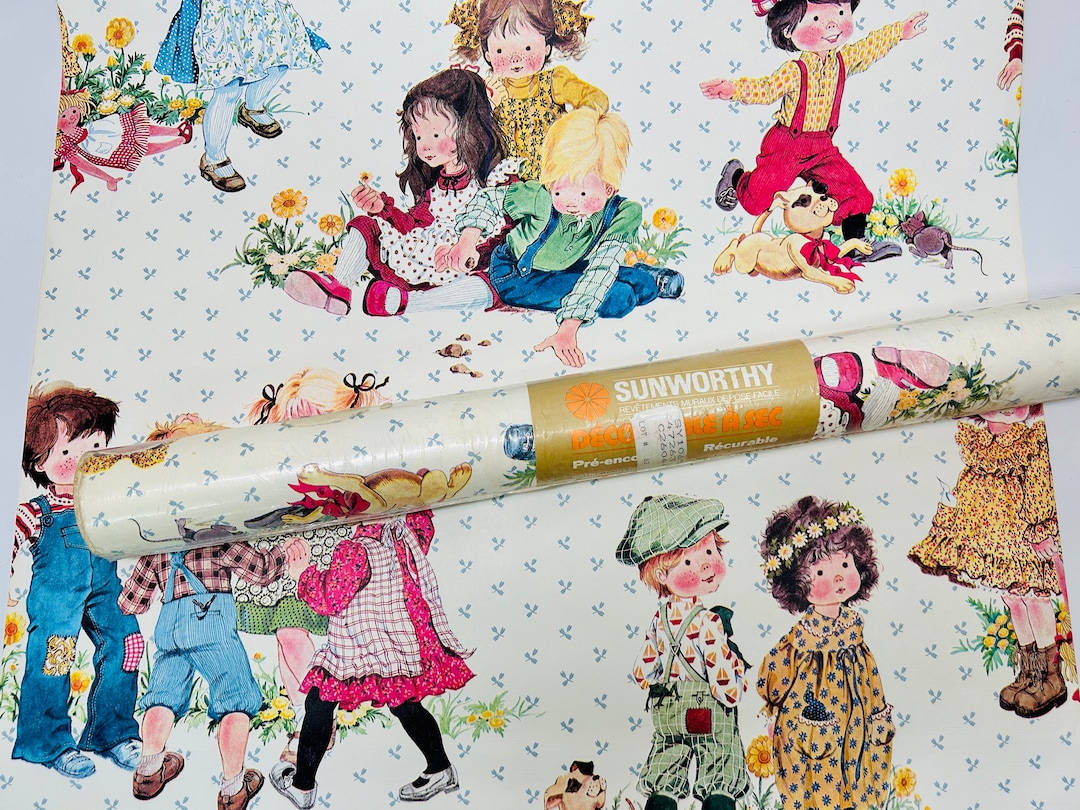 Vintage Retro Sunworthy Wallpaper Two Rolls Kids Pattern - Etsy