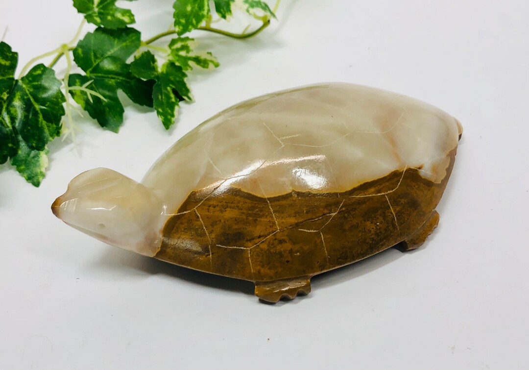 Vintage Carved Onyx Marble Turtle Figurine Paperweight - Etsy
