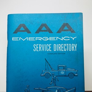 Vintage 1958 AAA Emergency Service Directory and Affiliated Motor Clubs ...