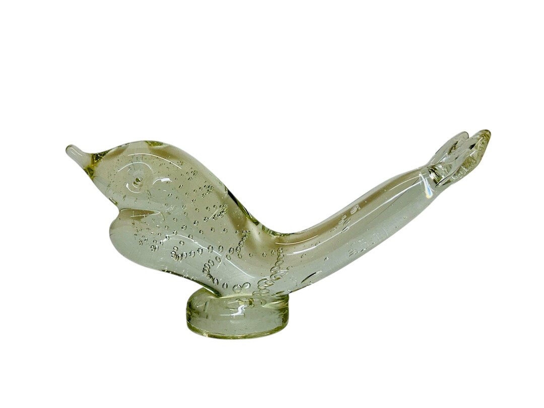 Vintage Altaglass Clear Dolphin Fish Figurine Controlled Bubbles ...