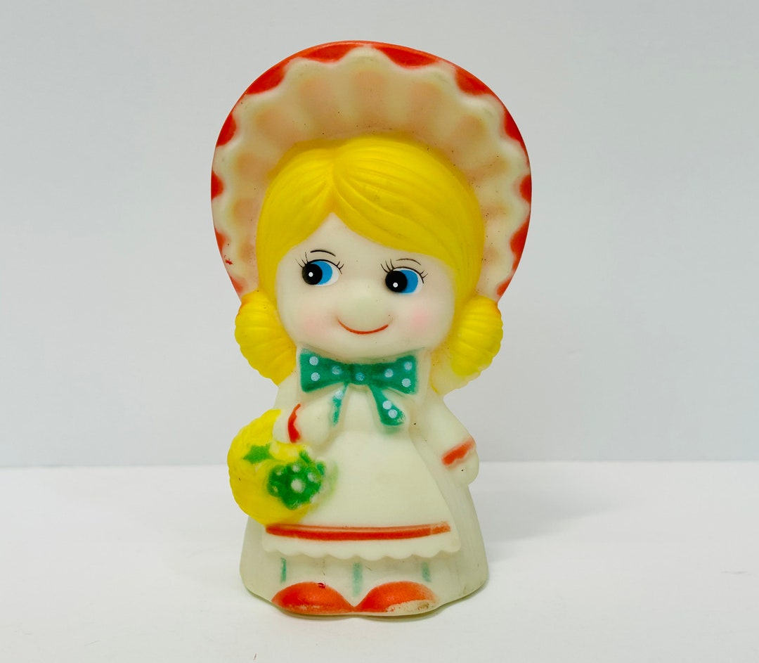 Vintage Little Girl Rubber Squeak Toy Squeeze Doll Made in Hong Kong - Etsy